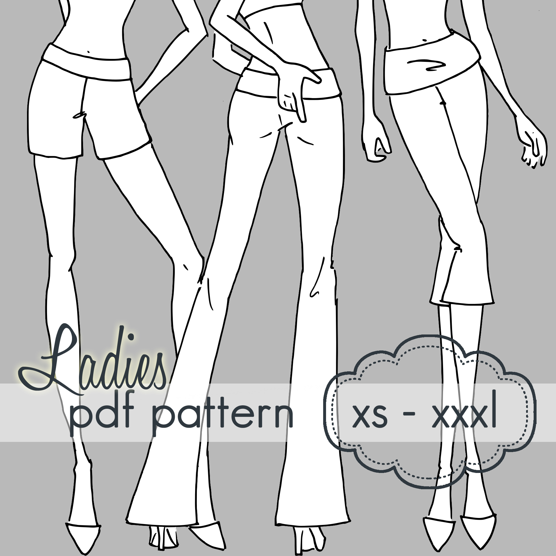 Shorts Sewing Pattern Ladies Yoga Pants Capris Shorts Xs Xxxl Pdf Sewing Pattern