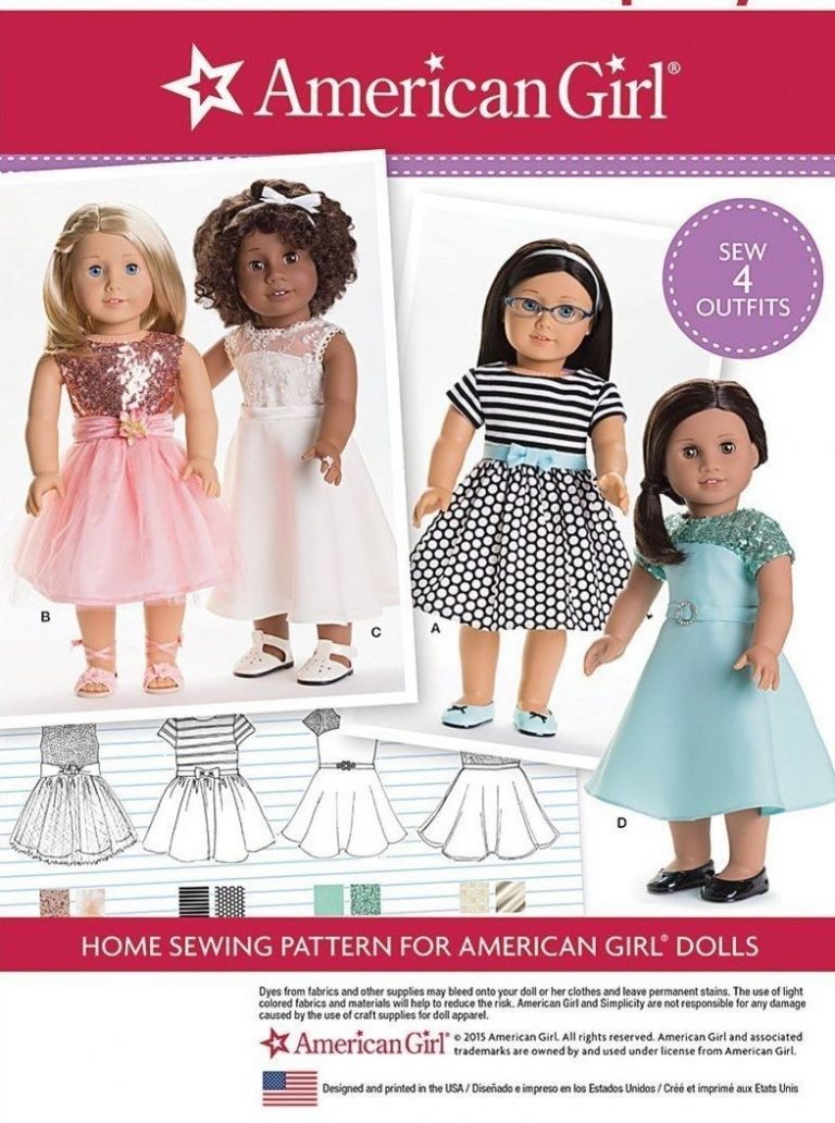 American Girl Doll Sewing Patterns Simplicity 8282 Sewing Pattern For ...
