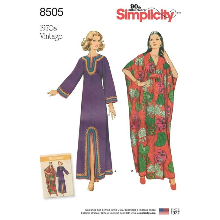 Caftan Sewing Pattern Misses Vintage Caftans Simplicity Sewing Pattern ...