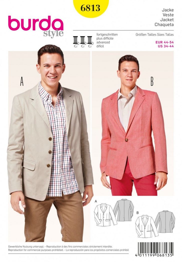Mens Suit Sewing Patterns Burda B6813 Menswear Sportswear Sewing ...