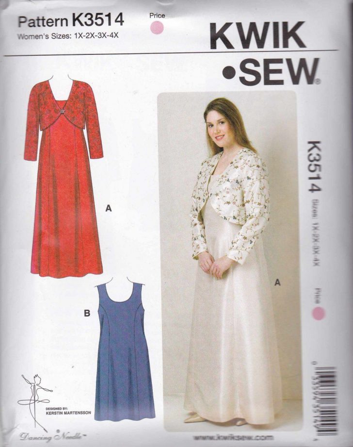 Quick Sew Patterns Kwik Sew Sewing Pattern 3514 Womens Plus Sizes 1x 4x Dresses Bolero ...