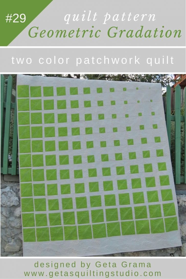 Quilting Patterns Easy Geometric Gradation Two Color Geometric ...