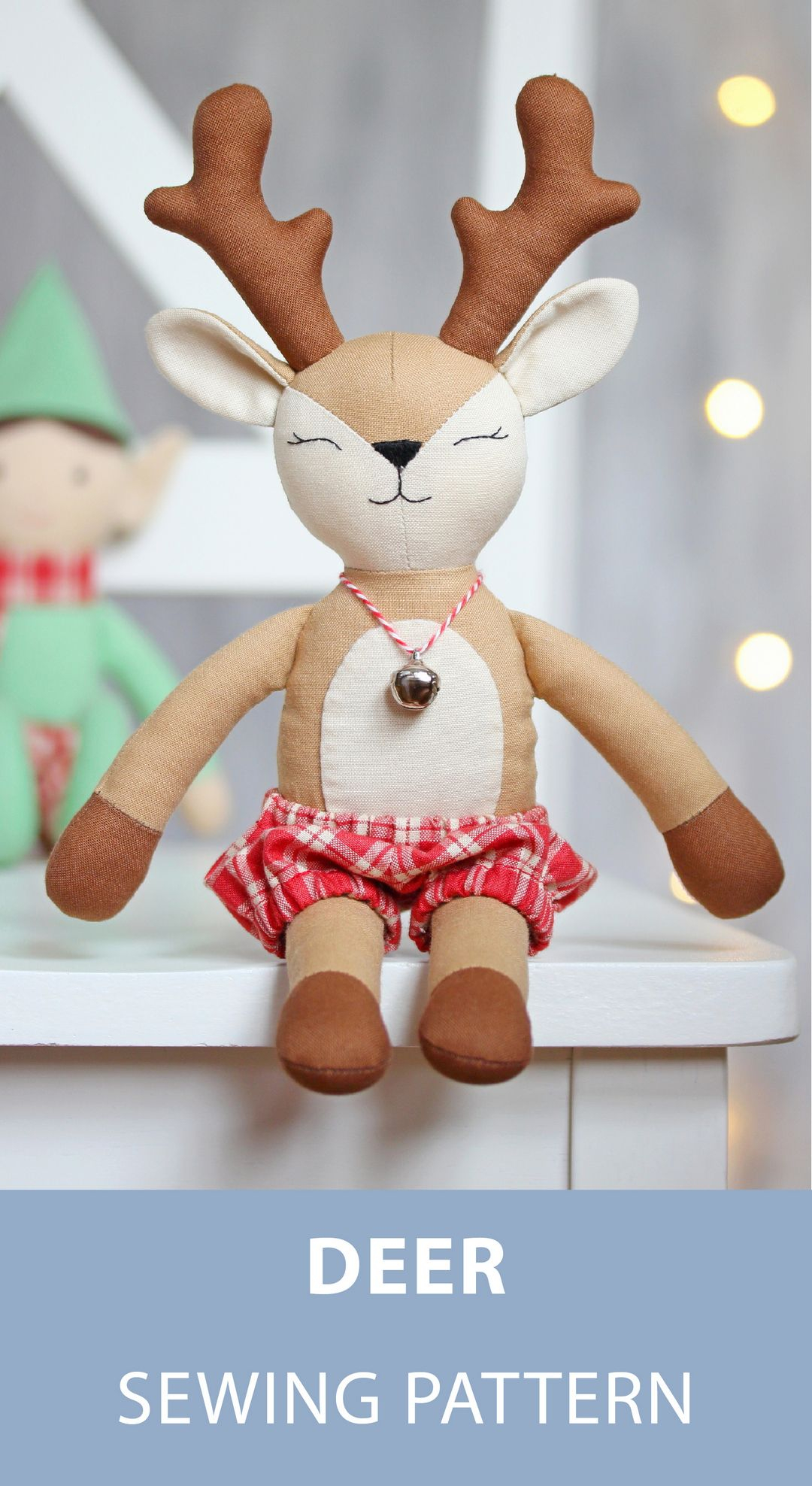 Reindeer Sewing Pattern Pdf Deer Reindeer Doll Sewing Pattern Stuffed ...