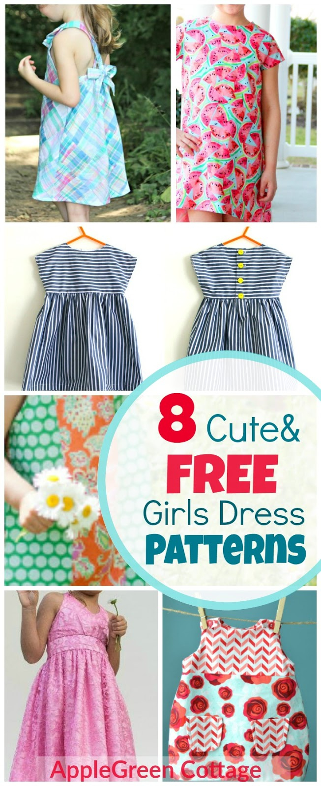 Sewing Patterns Girls 8 Adorable Free Little Girl Dress Patterns ...